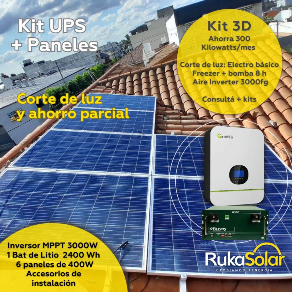 Kits UPS Solar para Ahorro por autoconsumo hasta 30 % y cortes de luz ...